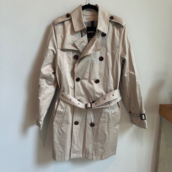 Express | Jackets & Coats | Express Belted Tan Trench Coat | Poshmark
